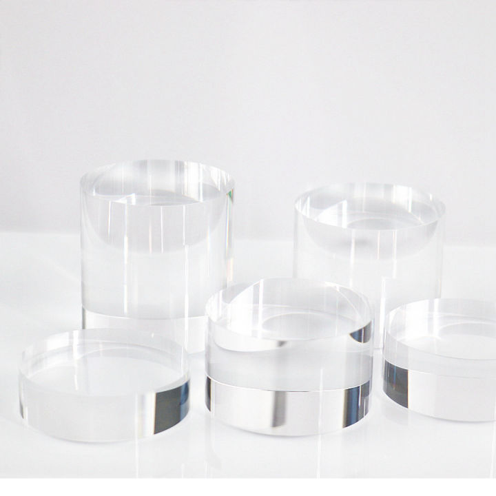 Acrylic cylindrical display stand high transparent jewelry display ...