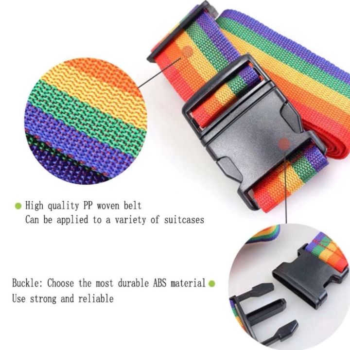 TOPMAXXSHOP Rainbow Luggage Strap Cross Belt Adjustable Travel Buckle ...