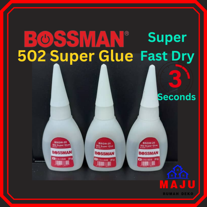 MAJU BOSSMAN 502 SUPER GLUE 3 SECOND GLUE FAST GLUE EASY GLUE GAM Kuat ...