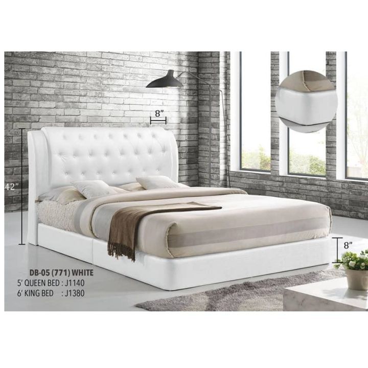 Katil Kulit PVC Bed Divan Queen / King Bed Frame Tambah Foam Tilam | Lazada