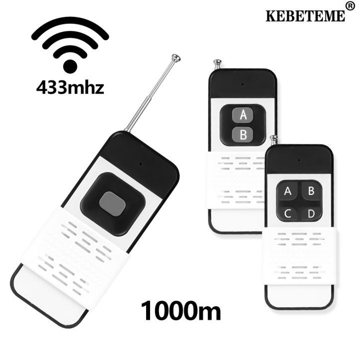 KEBETEME Universal 433Mhz High Power Wireless Remote Control 1/2/4 ... KEBETEME Universal 433Mhz High Power Wireless Remote Control 1/2/4 ...