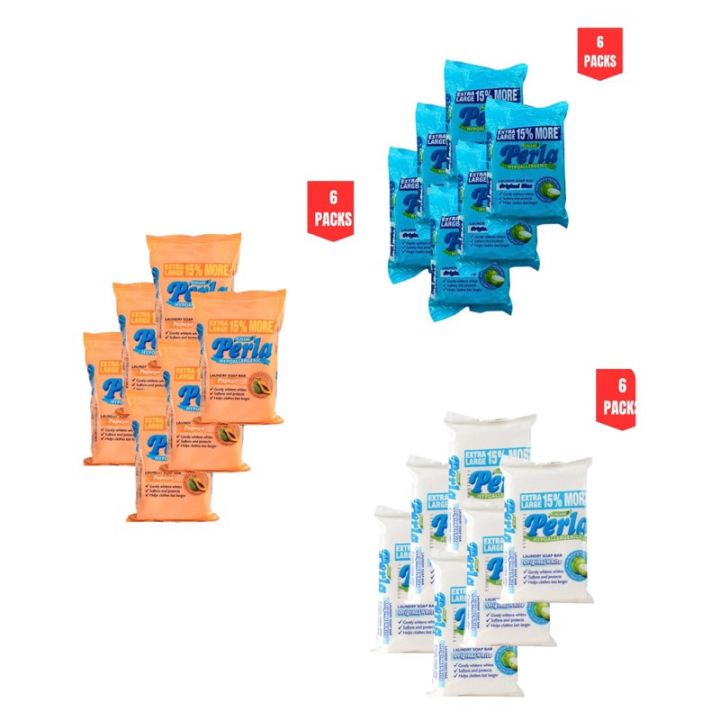 Perla Hypoallergenic Laundry Soap Bar Extra Large 110g x6 | Lazada PH