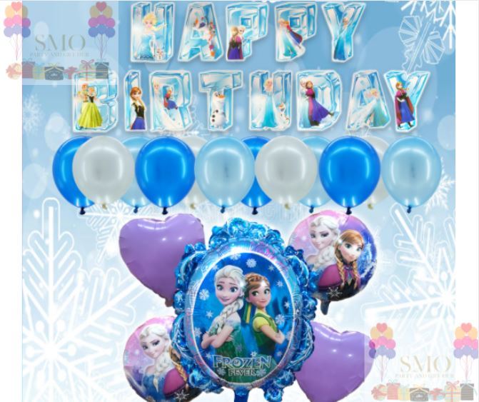Character Frozen Theme: Party Balloon Set and HBD Frozen Banner | Lazada PH