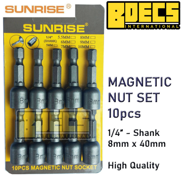 Magnetic Nut Set Tex Screw Adaptor Sunrise 10pcs High Quality 8x40mm ...