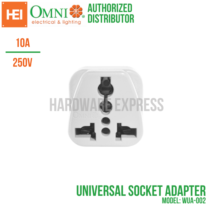Omni Universal Socket Adapter / Adaptor 10A 250V (WUA-002) | Lazada PH