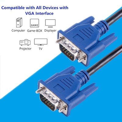 VGA Cable Connector 15 Pin Male to Male，Computer /Projector /PC TV ...