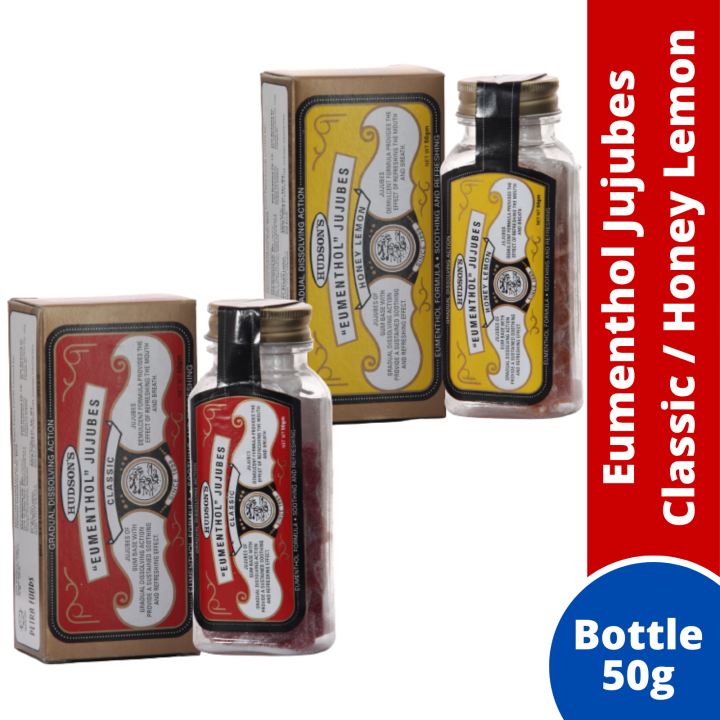 Hudson's Eumenthol Jujubes Bottle 50g (Classic Red | Honey Lemon) | Lazada