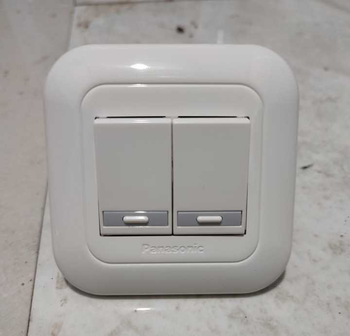 Panasonic Saklar Seri/Double 2 Gang WEJ78029W + WEJ5531 Wide Series ...