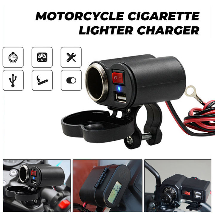 Waterproof 5V Motorcycle Motorbike Handlebar Dual USB Socket Splitter ...