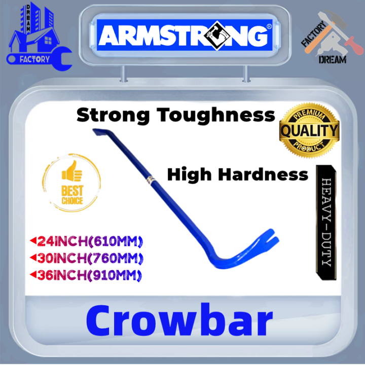 ARMSTRONG Crowbar HD WRECKING BAR Forged Steel Heavy Duty Claw Bar Pry ... ARMSTRONG Crowbar HD WRECKING BAR Forged Steel Heavy Duty Claw Bar Pry ...