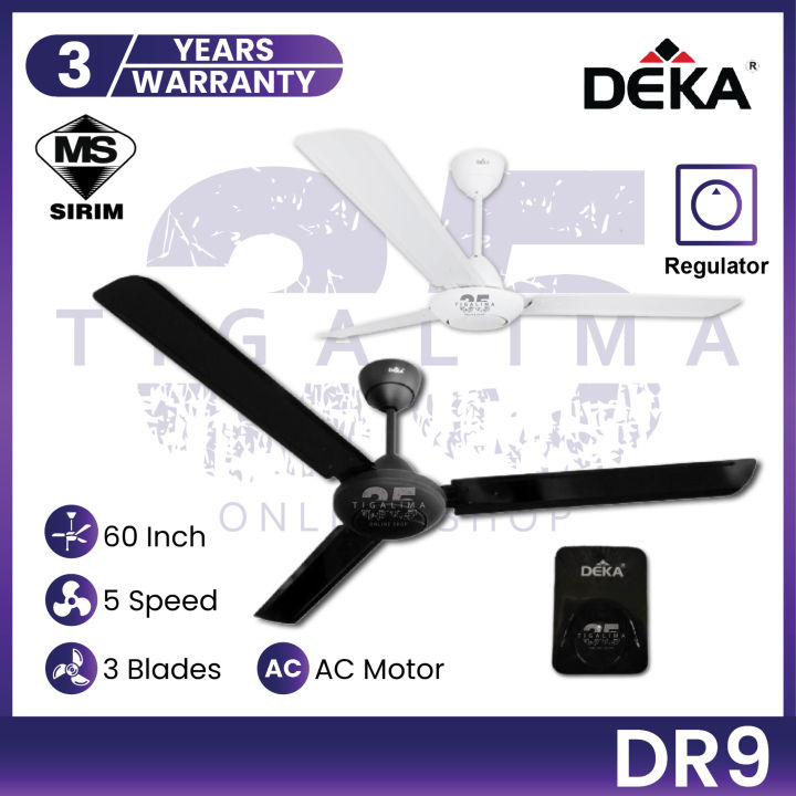 DEKA DR9 60Inch 3 Metal Blades 5 Speed AC Motor with Remote Control ...