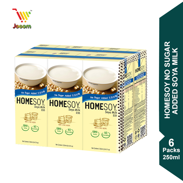 HOMESOY No Sugar Added Soya Milk (6 x 250ml) | Lazada