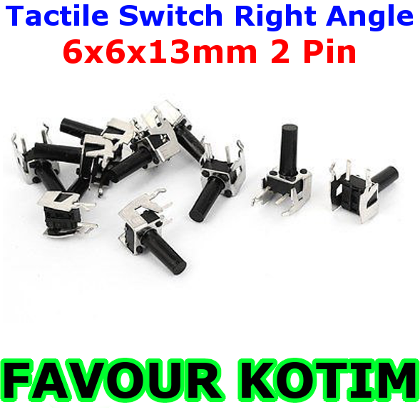TACTILE PUSH BUTTON SWITCH 6X6X13MM RIGHT ANGLE 2 PIN SW 3 PCS FVKOTIM ...