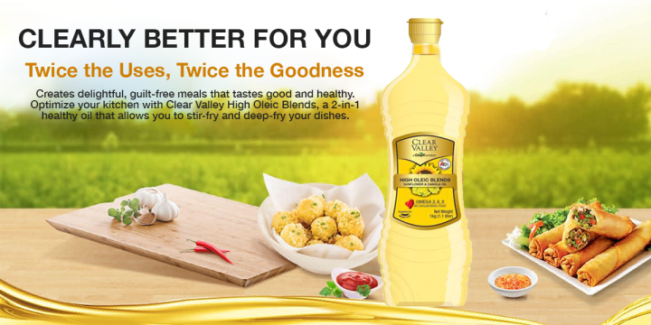 Clear Valley® High Oleic Sunflower and Canola Cooking Oil (1 kg/1.1 L ...
