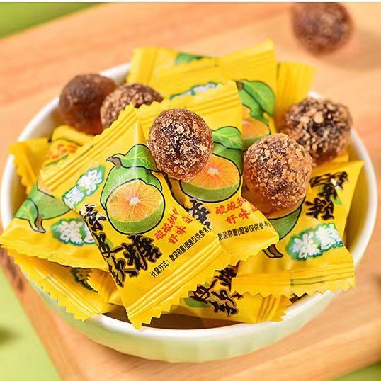 爆浆陈皮软糖Exploding tangerine peel candy fudge sandwiched tangerine peel ...