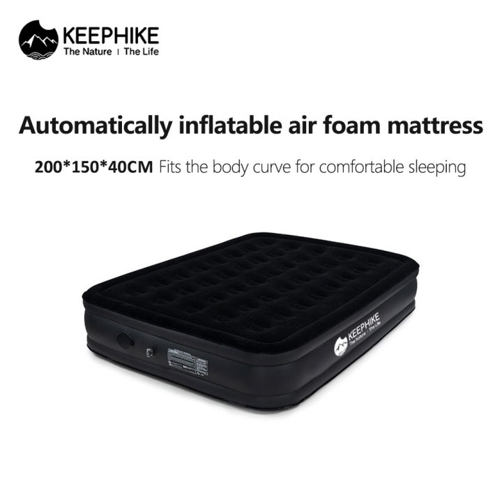 KEEPHIKE Automatic inflatable mattress, comfortable plush fabric, built ...
