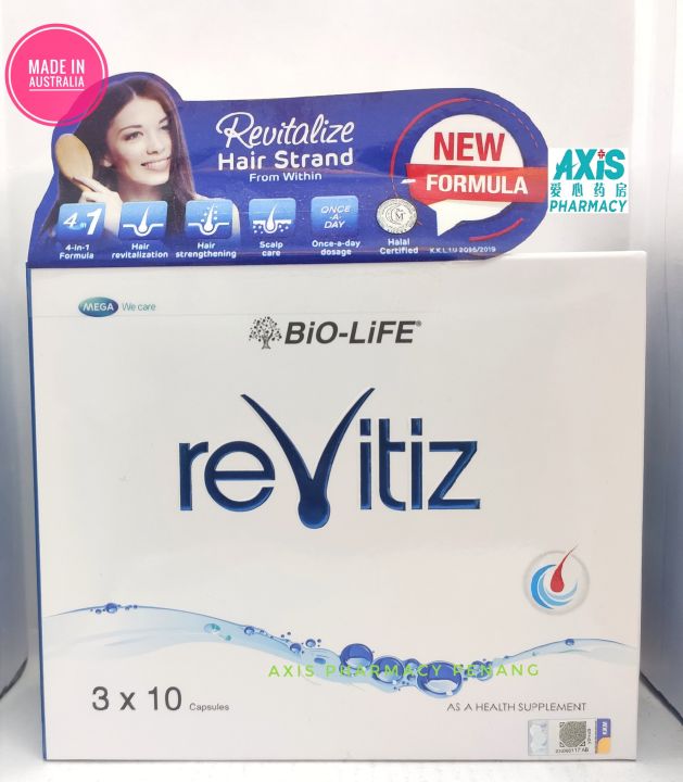 BIO-LIFE REVITIZ {REVITALIZE HAIR STRAND} 3 x 10 CAPSULE EXP 10/2025 ...
