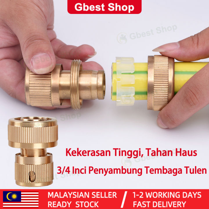 Gbest 3/4" brass Quick Connector Tap Connector For Garden Micro ...