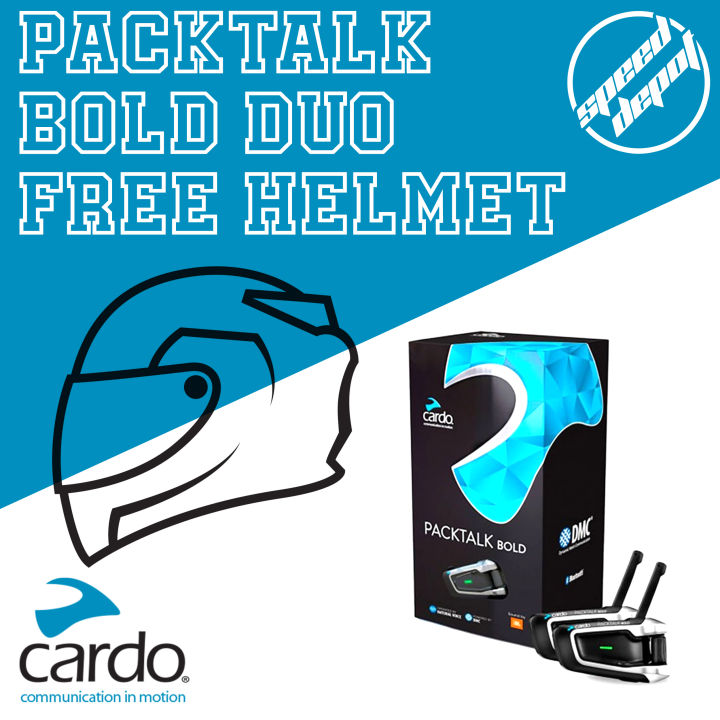 Cardo Packtalk Bold Duo | JBL 40mm Speakers | Motorcycle Intercom ...
