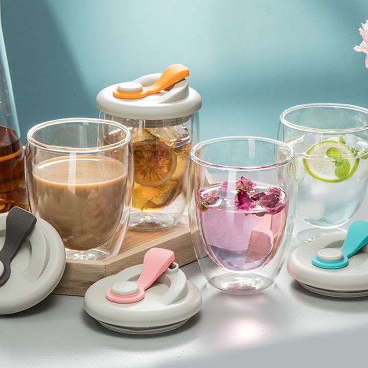 【High-end cups】250ml 350ml 450ml Double Layer Glass Coffee Mug With ...