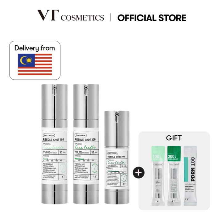VT REEDLE SHOT 100 300 700 skin starter, skin absorption improvment+PDRN Essence pouch Official ...
