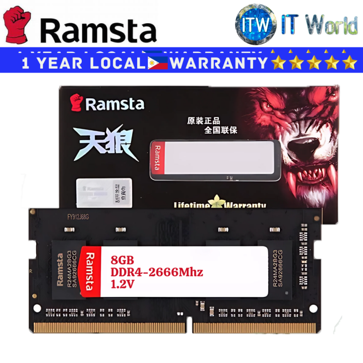 Itw | Ramsta DDR4 RAM 8GB (1x8GB) 2666Mhz NB SODIMM Desktop Memory ...