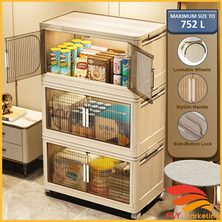 Multipurpose Foldable Storage Box Kitchen Double Storage Cabinet ...