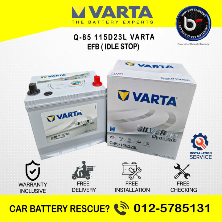 [ Installation Provided ] Q85 115D23L | Varta Silver EFB Dynamic for Idle Stop Car Battery ...