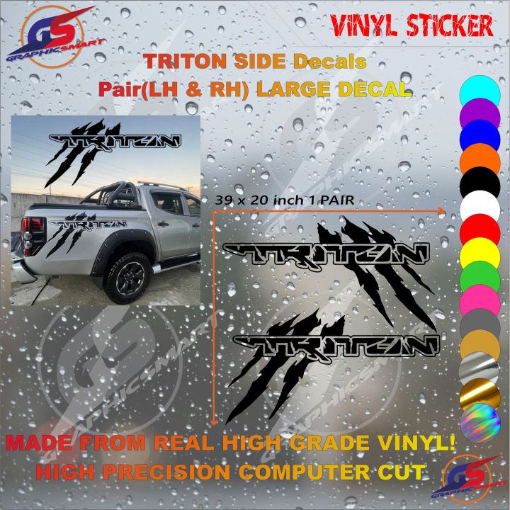 Mitsubishi Triton Side Decals 1 Pair Vinyl Sticker Decal Quality Vinyl ...