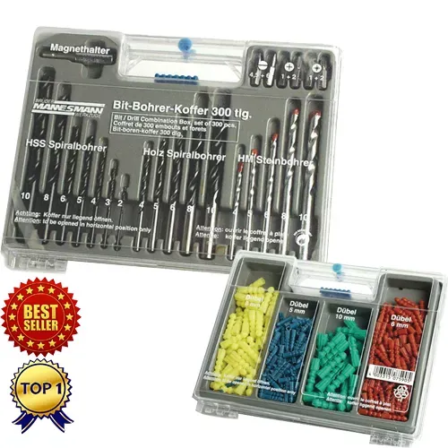 Drill Bit Drowel Set Drills w/ 300 Free Pieces of Wall Plug | Lazada PH