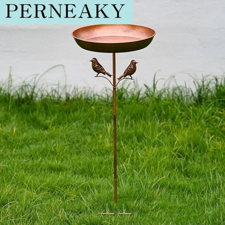 PERNEAKY Cao chống gỉ Chậu tắm cho chim trong vườn Sắt Cổ điển Bát nước ...