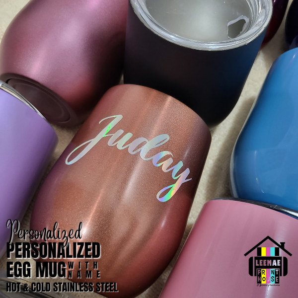 Personalized Egg Mug FREE NAME - HOT AND COLD STAINLESS STEEL ...