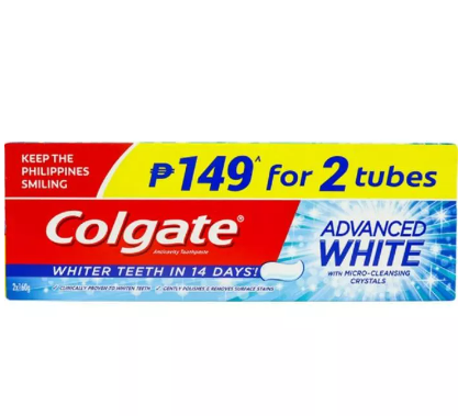 Colgate Advanced White | 160g 2 tubes | Lazada PH