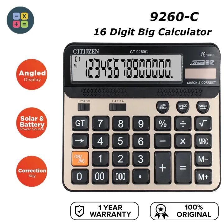Casio scientific calculator Original 16 Digits Big Display Calculator ...