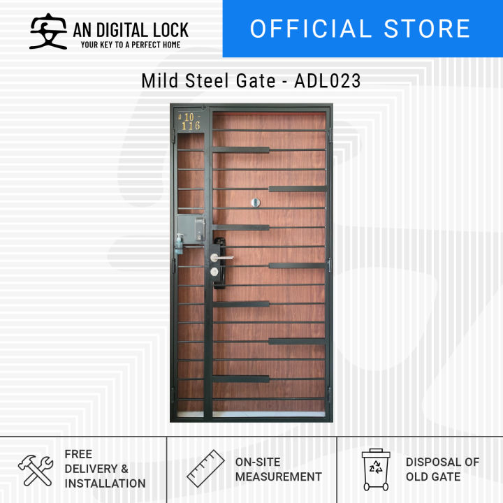 Mild Steel HDB Metal Gate (ADL023) | AN Digital Lock | Lazada Singapore