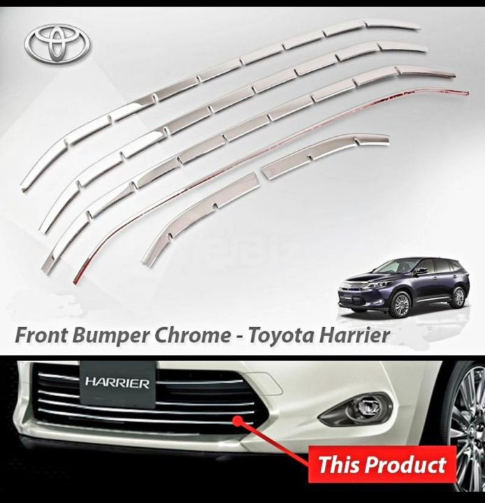 Toyota Harrier Xu60 Front Bumper Grille Stainless Steel Chrome Trim ...