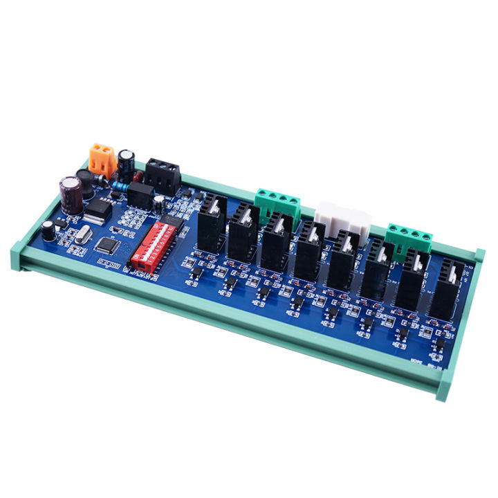 Huaqingjun 8-Channel RS485 Communication PLC DC Expansion Board Modbus RTU Transistor Output ...