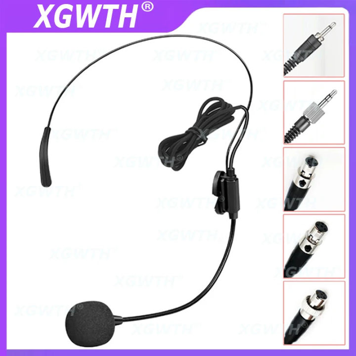 Headset Microphone Dual Ear Head Omnidirectional Condenser Headworn Mic ...