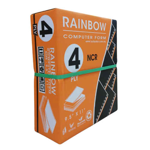 RAINBOW 9.5"X11" COMPUTER FORM NCR 300F - 4PLY 2UP (4Colour) /BOX 4 PLY ...