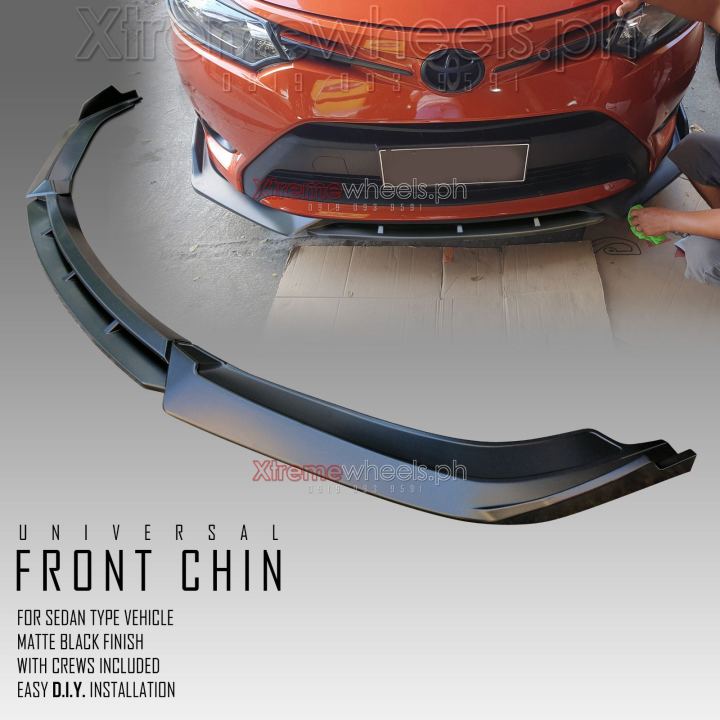 Version 2 Universal Matte Black Double Front chin / Front Bumper kits ...