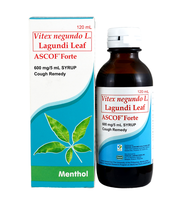 Ascof Forte Vitex negundo L. Lagundi Leaf 600mg/5mL 120mL Syrup Menthol ... Ascof Forte Vitex negundo L. Lagundi Leaf 600mg/5mL 120mL Syrup Menthol ...