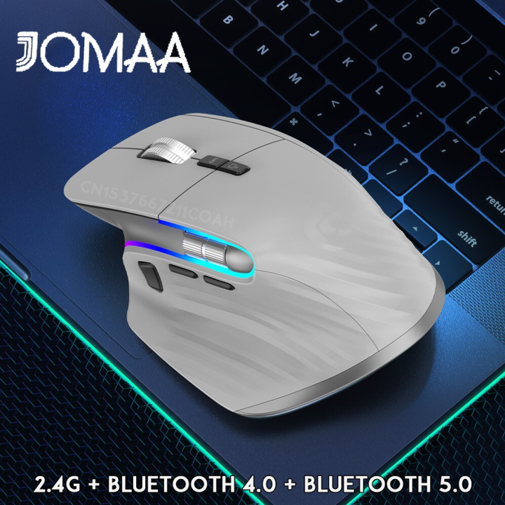 JOMAA 10000dpi Wireless Gaming Mouse 2.4G Bluetooth Rechargeable Colorful Lights Ergonomic ...