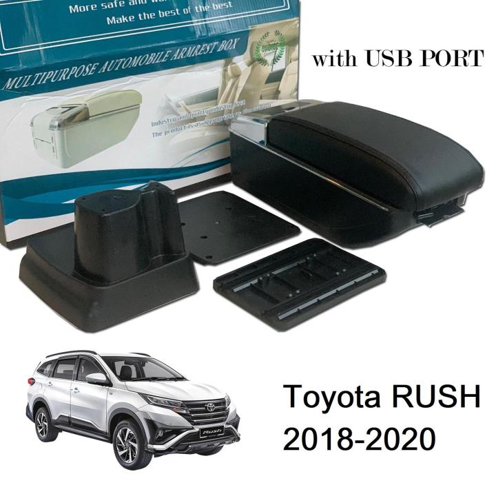 Toyota Rush Armrest Console Box ALL BLACK with USB Port Plug & Play ...