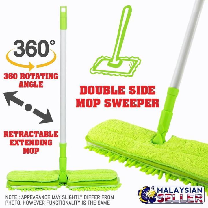 DOUBLE SIDE MOP - 360 Angle Retractable Sweeper | Lazada