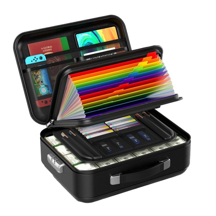 Fireproof Water Resistant Document Box with Combination Lock, Secure ...