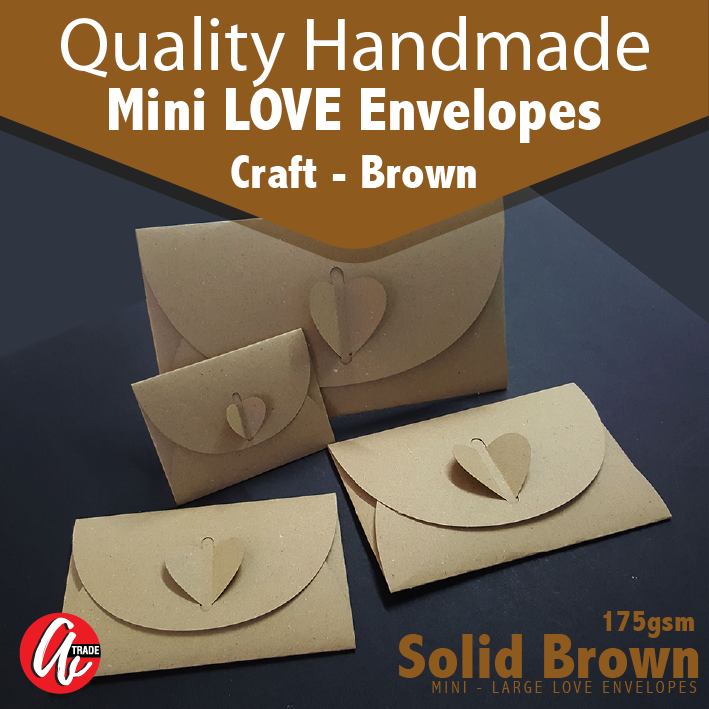 Quality Handmade Mini - Large Love Shape Craft Envelopes 175gsm / Big ...