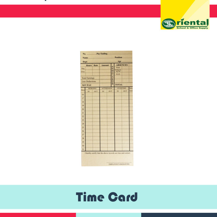 Time Card Model 9000 - Yellow - 100 pcs/pack - 10 pcs/pack or 50 pcs ...