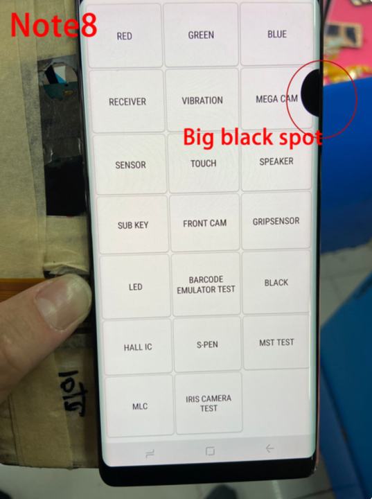 AMOLED เดิมแสดงข้อบกพร่องสำหรับ Samsung Galaxy Note 8จอแสดงผล LCD หมาย ...