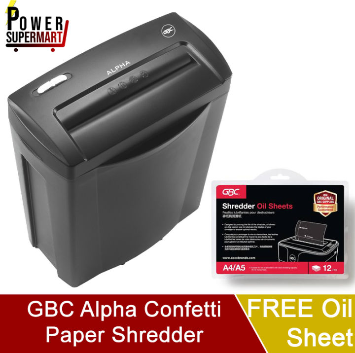 GBC Alpha Confetti Paper Shredder. P-4 Security Level. Safety Mark ...