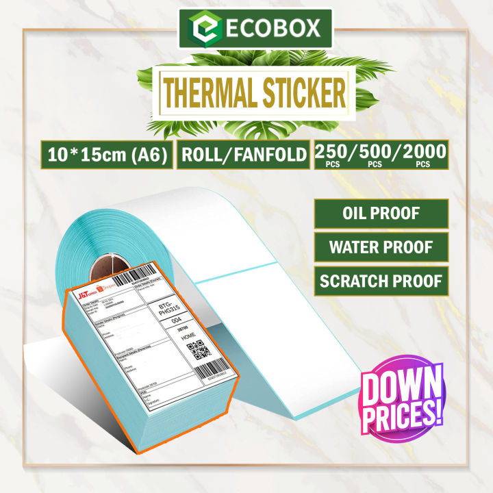 ECOBOX High-Quality Thermal Sticker A6 100 x 150 mm – Consignment Note ...